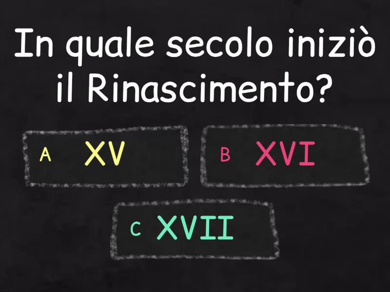 Il Primo Rinascimento - Quiz