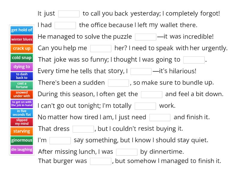 RM B2 unit 2a list - Complete the sentence