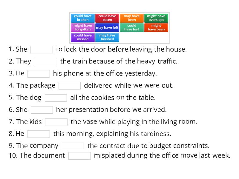 PAST MODALS OF DEDUCTION - Complete the sentence