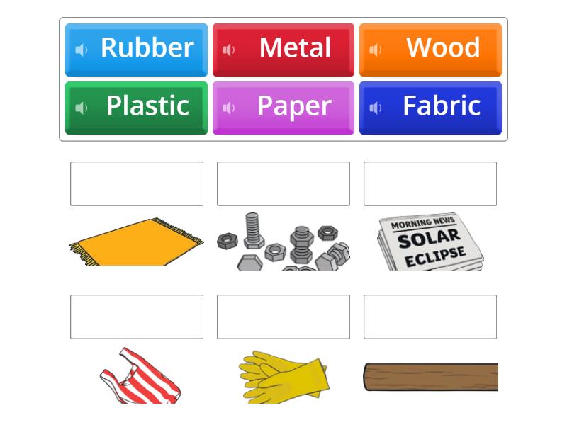 Materials First grade - Match up