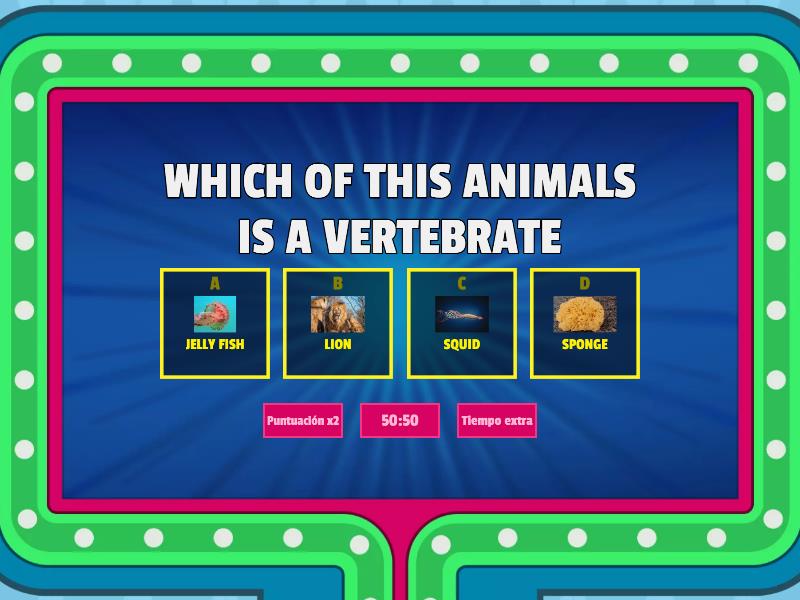 VERTEBRATES - Gameshow quiz