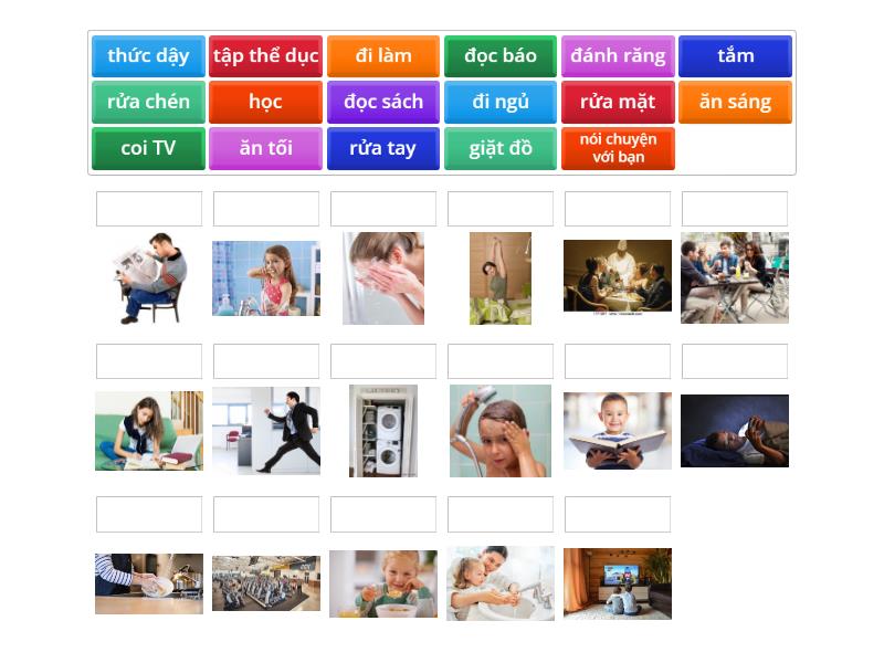 DAILY ACTIVITY 1 Bài 5 level 1 - Match up