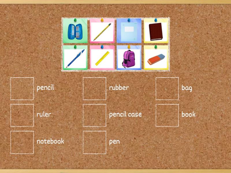 school things unit 2 - Match up