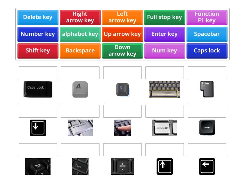 Keys on the keyboard - Match up