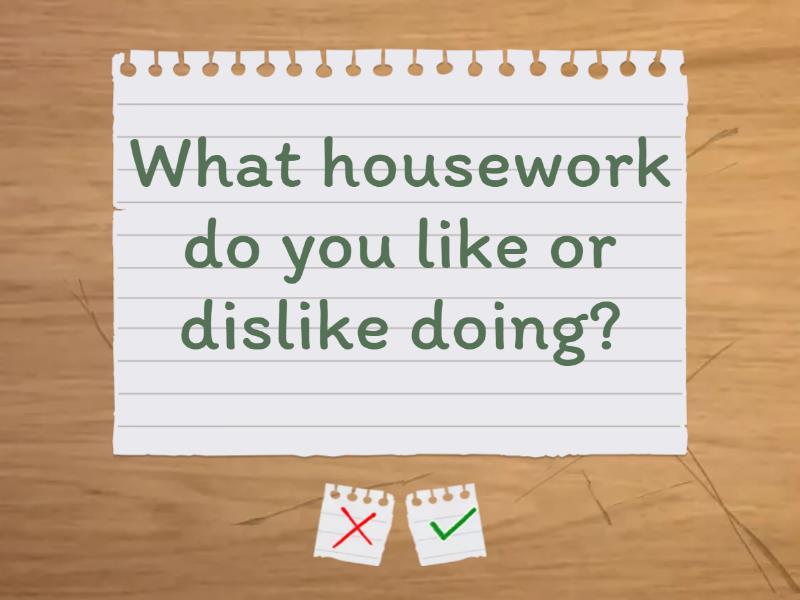 Topic : Housework - Flash cards