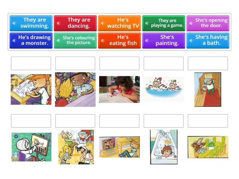 What are they doing? Kid's box 1Unit 11 actions match - Match up