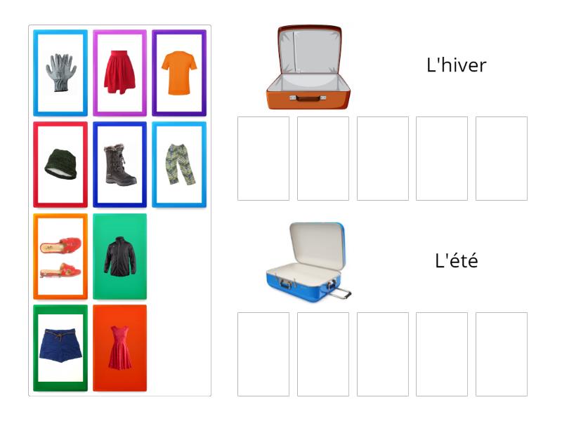 Je place chaque vêtement dans la valise convenable - Group sort