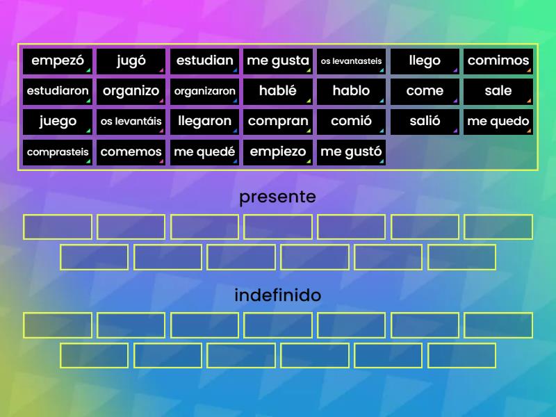 ¿Presente o indefinido? - Group sort