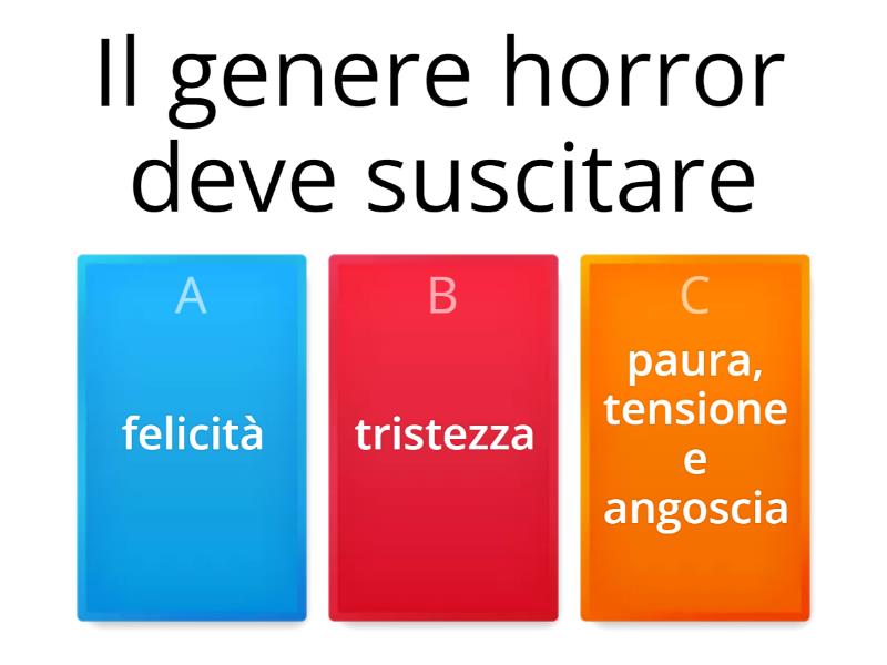 Il genere horror - Quiz