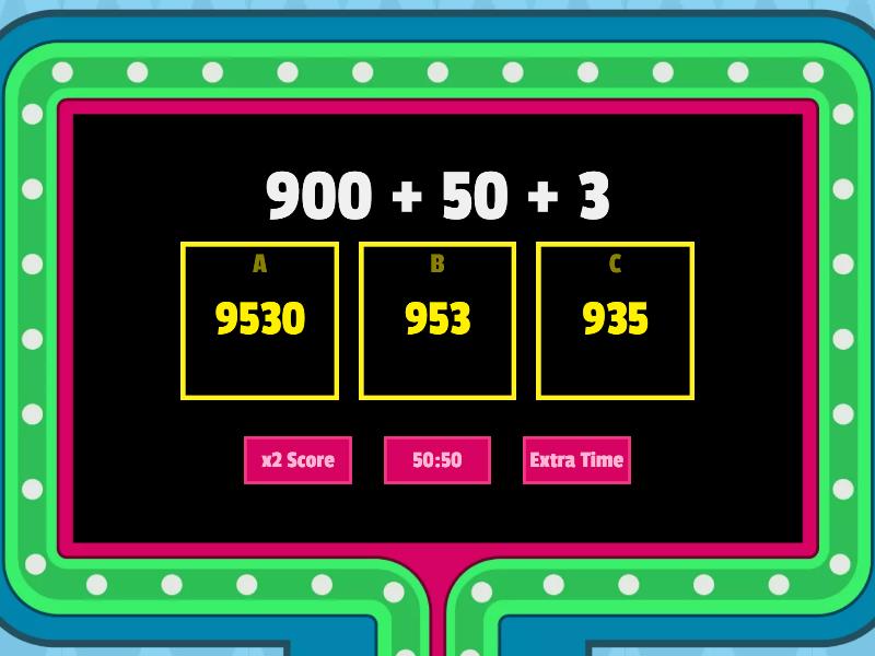 place value quiz - 3 digit - Gameshow quiz