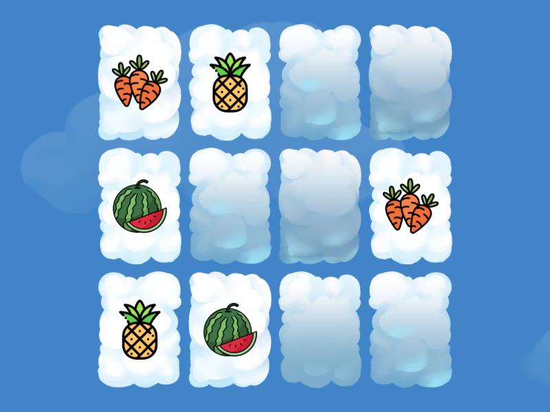 Fruits and vegetables - Matching pairs
