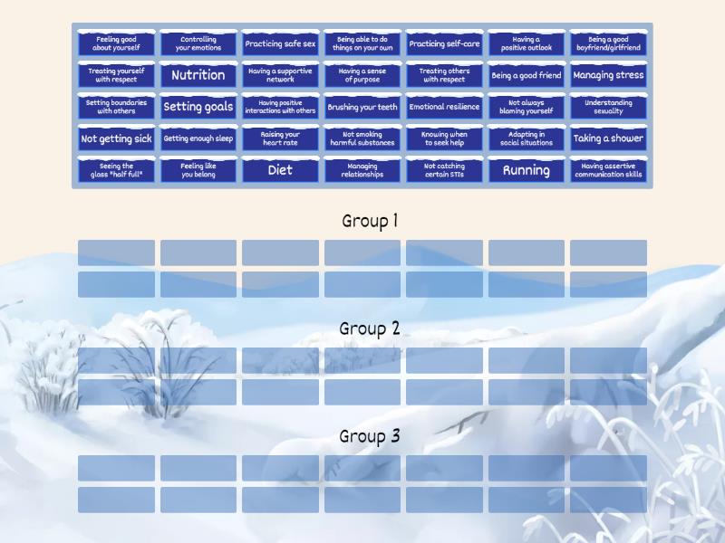 Health Grouping - Group sort