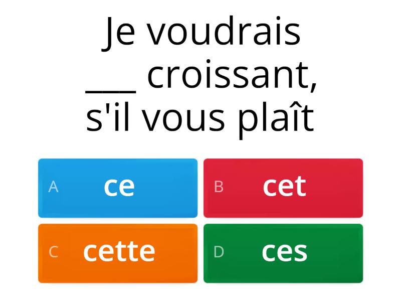 CE CET CETTE CES facile - Cuestionario