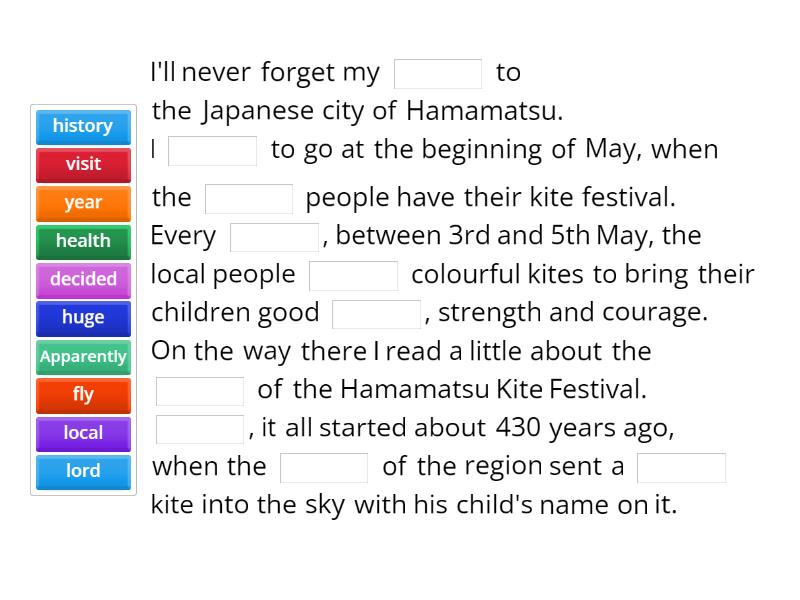 Unit 13 The Kite Battles - Complete the sentence