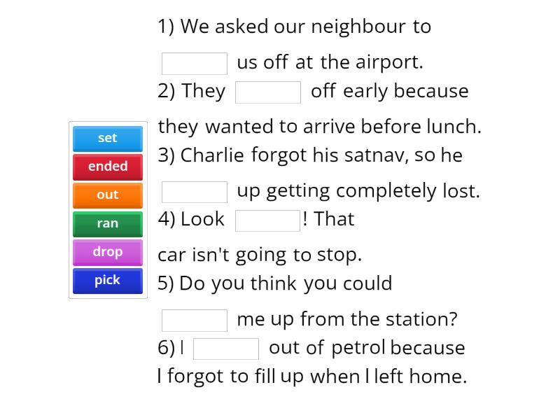 Transport. Vocabulary (Voices A2/B1) - Completa la oración
