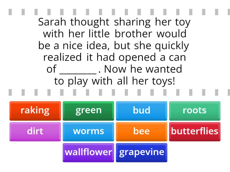 English idioms: gardens 1 () - Find the match