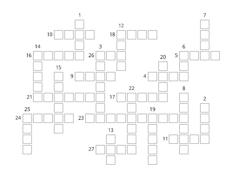 Irregular verbs GG3 - past participle - Crossword