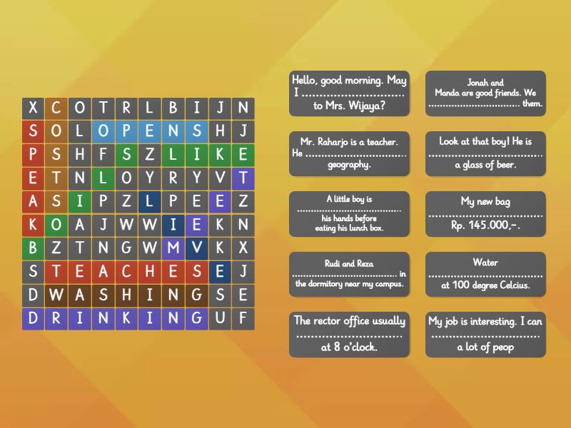 Verbs - Sopa de letras