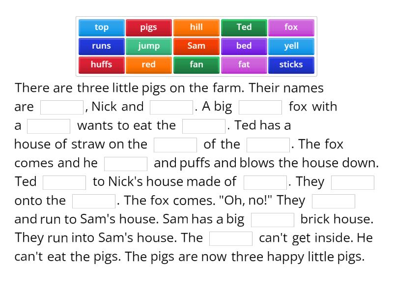 Unit 3 phonics (fill in the blinks) - Complete the sentence