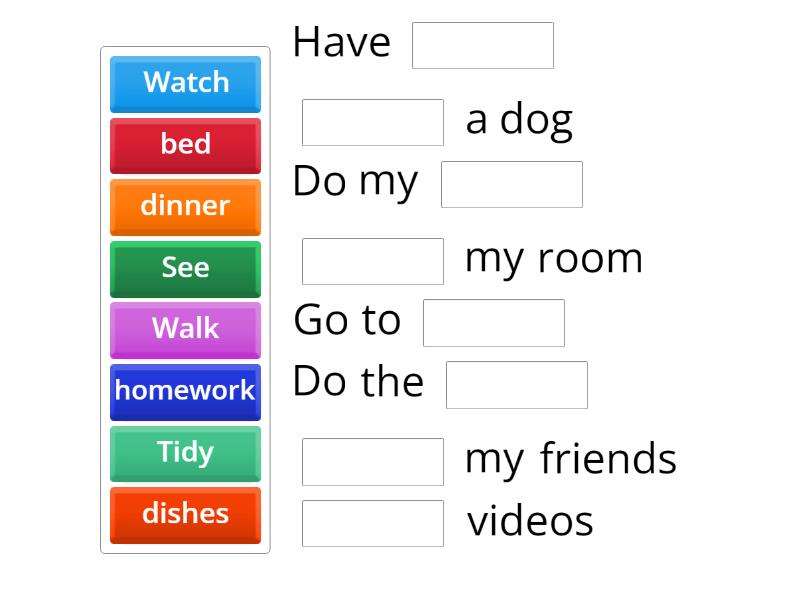 Daily routines - Completar la frase
