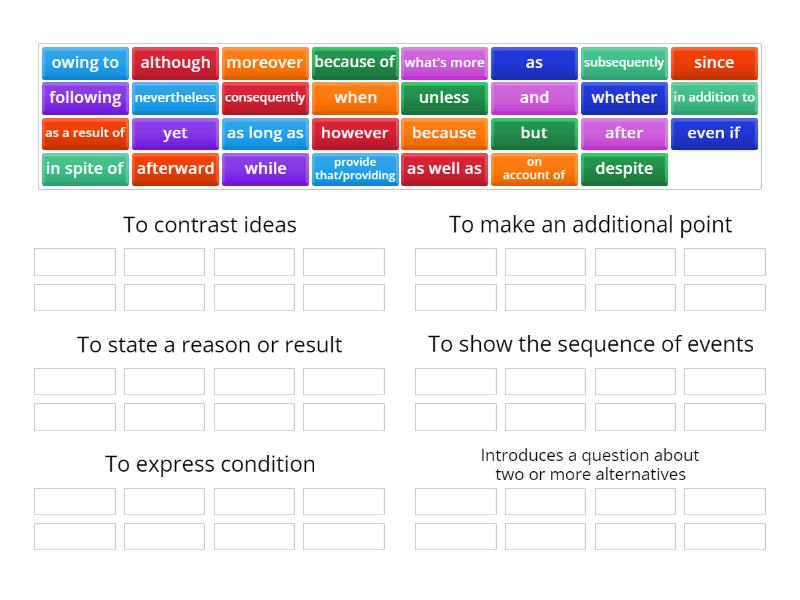 Linking words - Group sort