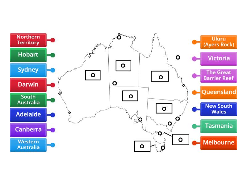Map of Australia - Labelled diagram