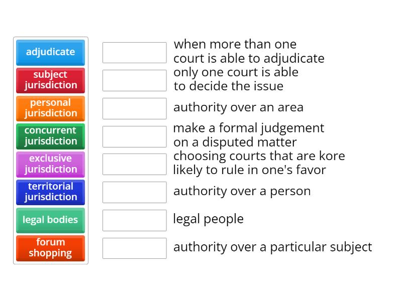 Law vocab - Match up