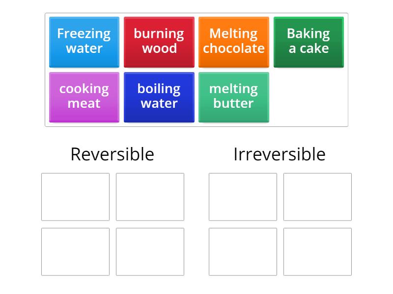 Reversible and irreversible changes - Group sort