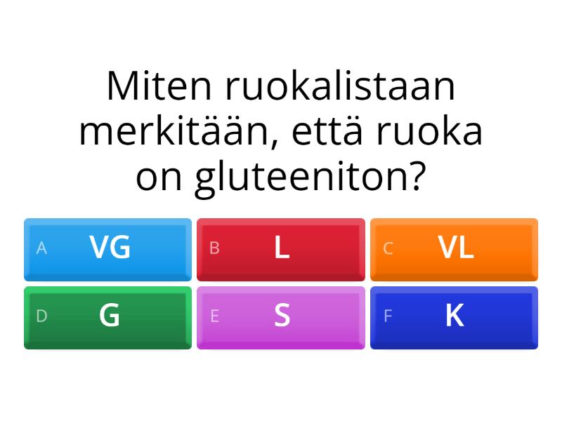 Gluteeni ja laktoosi - Quiz