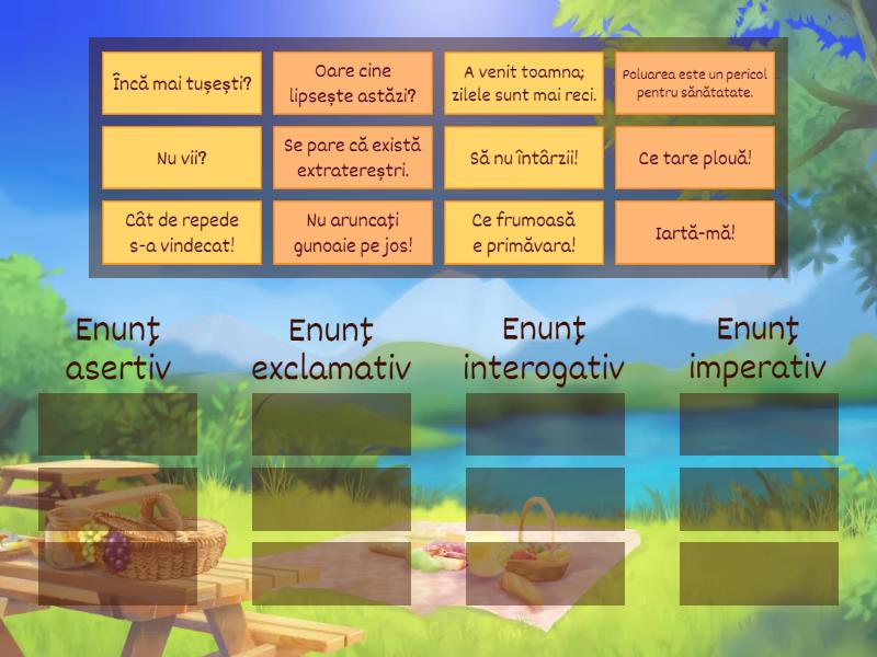 Tipuri de enunțuri - Group sort