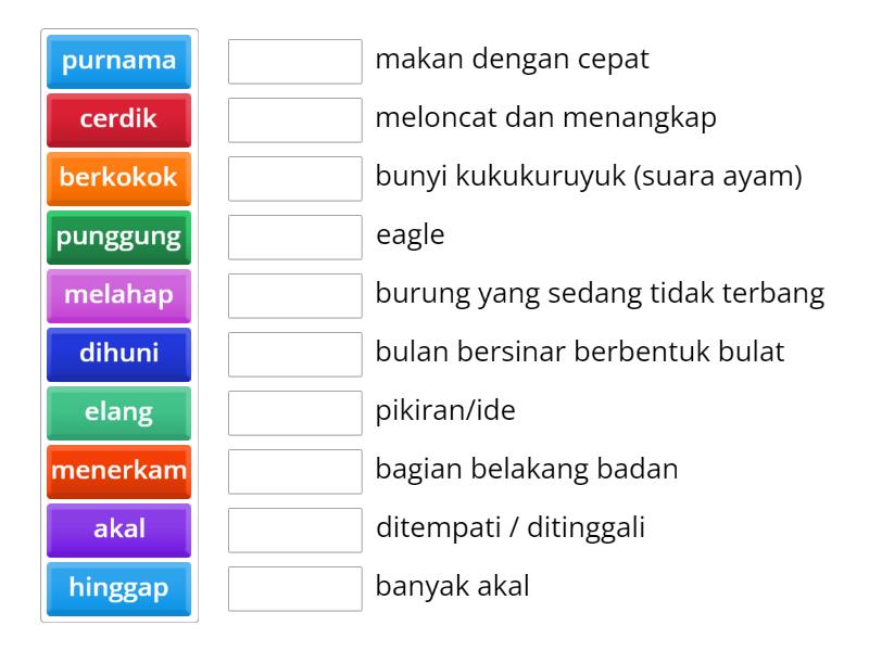 TEMA 12_BAHASA P1 - Match up