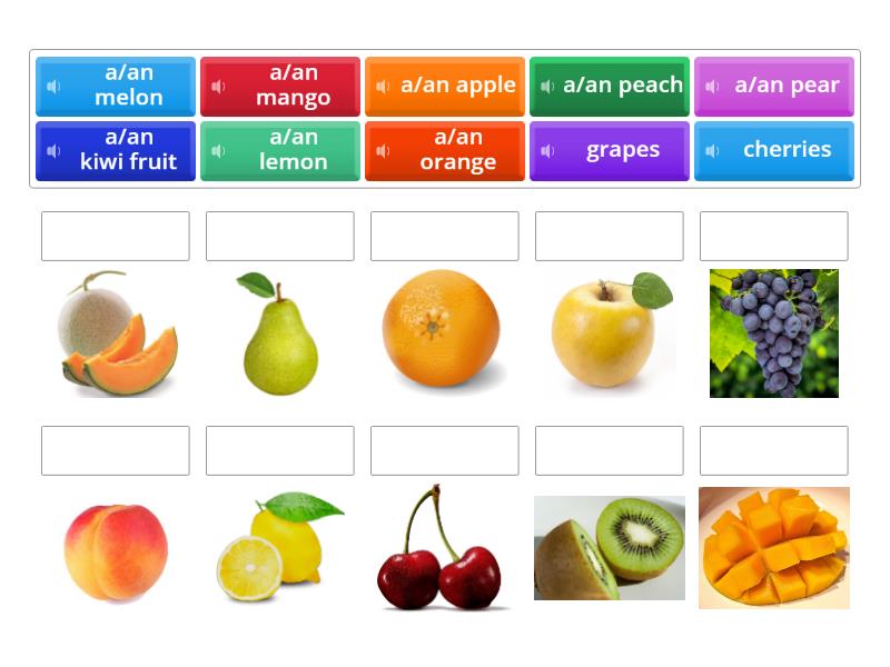 Fruits Set 1 - 10 words - Match up