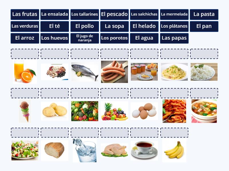 Food in Spanish matching game / La comida - Match up
