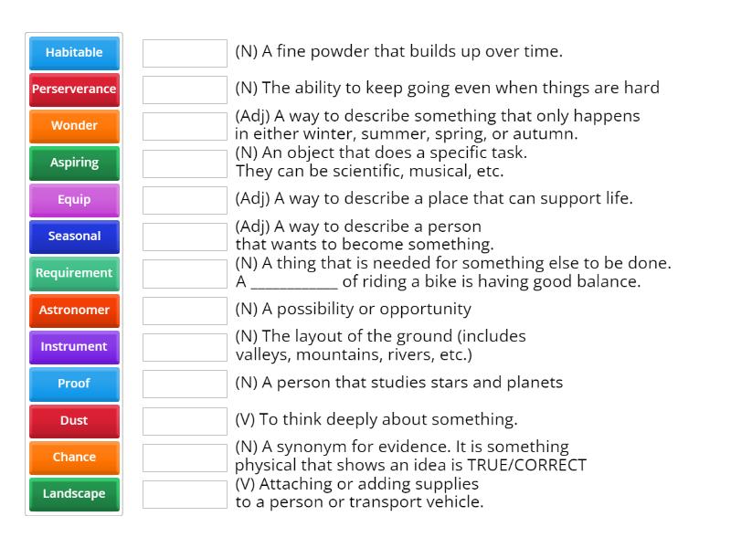 Impact 3 Unit 6 - Vocabulary (Intro) - Match up
