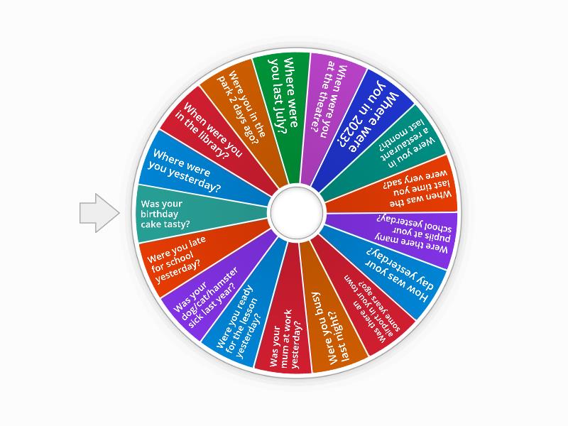 GG2 5.3 Was/were (Questions) - Spin the wheel