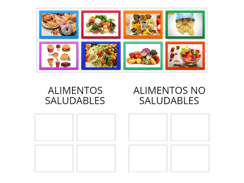 Clasificacion De Alimentos Saludables Y No Saludables Group Sort