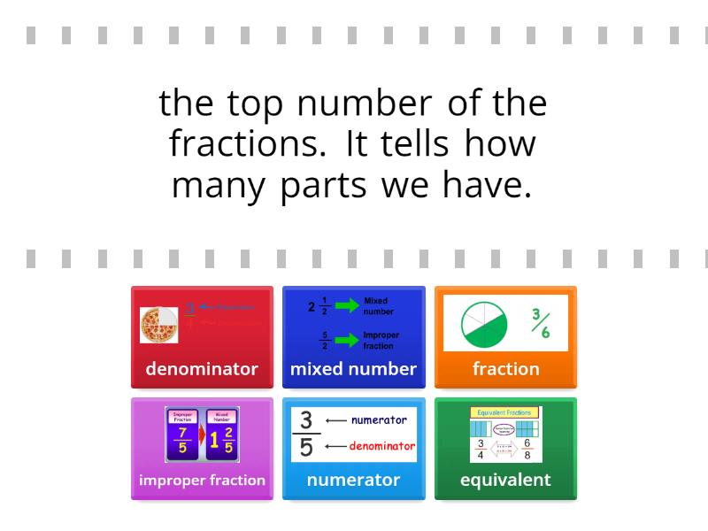 Fraction Vocabulary - Find the match