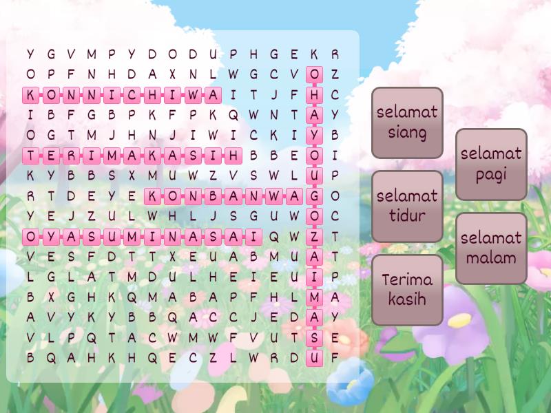 Mencocokan kosa kata - Wordsearch