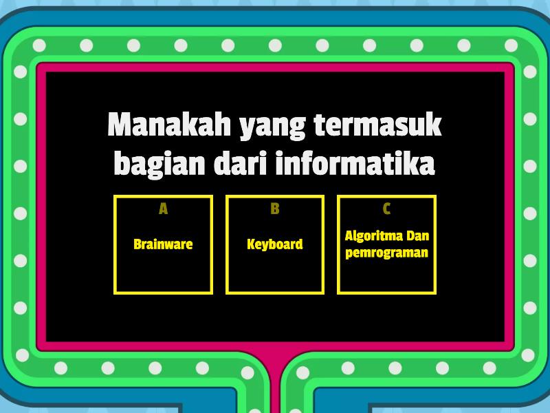 Soal PTS Smestr 2 Informatika kelas 9 - Gameshow quiz