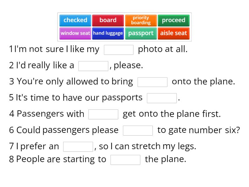 Airports - Complete the sentence