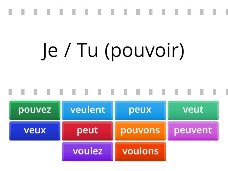 Verbes POUVOIR et VOULOIR - Find the match