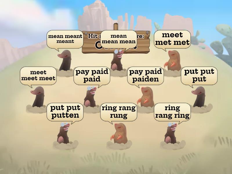 Irregular verbs. Set 5 - Whack-a-mole