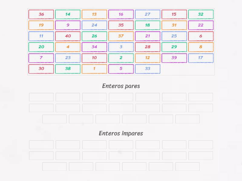 Conociendo los numeros pares e impares - Group sort