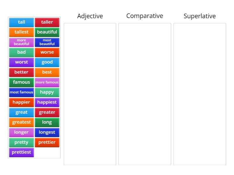 U4 W9 Adjectives - Categorize