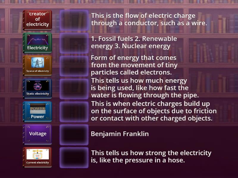 ELECTRICITY PART 1 - Match up