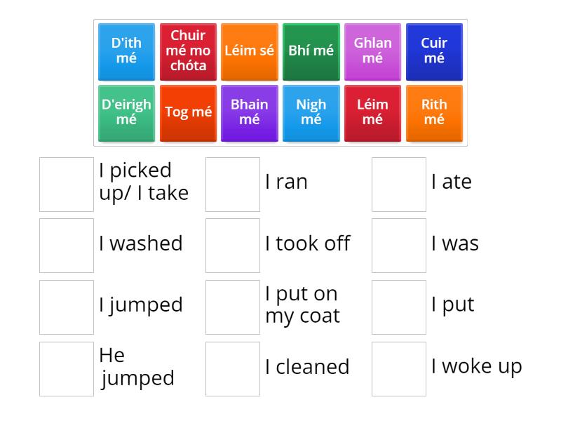 Irish Verbs 1 - Match up