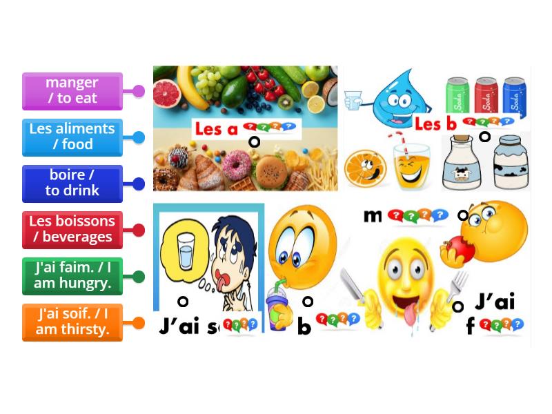 Les aliments et les boissons: fiche de vocabulaire: associe les images ...