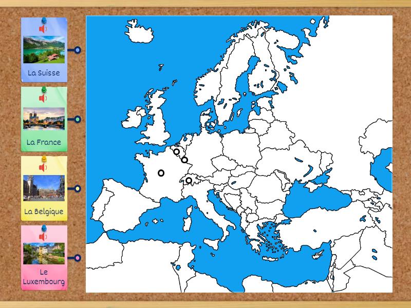 French-speaking countries in Europe - Labelled diagram