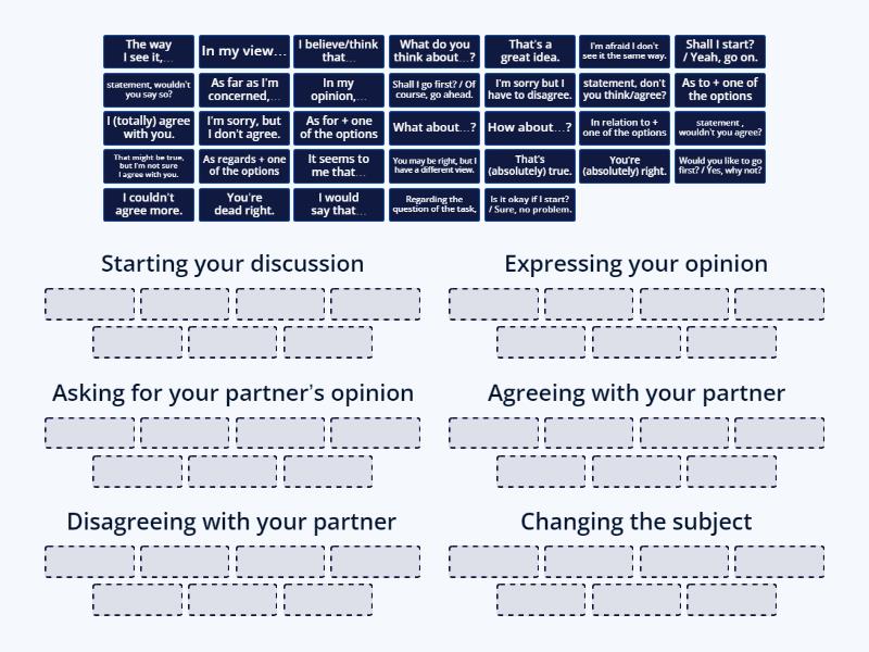 FCE Speaking Section: Part 3: Useful phrases and expressions - Ordenar ...