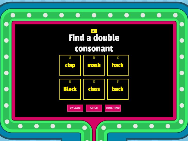 Double consonants - Gameshow quiz
